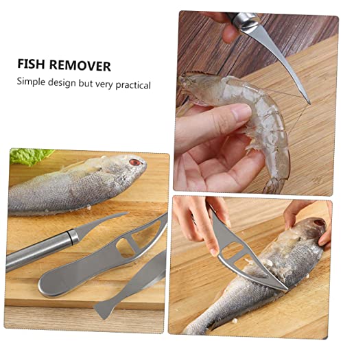 BESTonZON 1 Set fish skin grater Salmon fish trap cleaning brush seafood fish descaling tool Shrimp Cleaner Fish Scrapers fish skin Kitchenware scales fish scaler Stainless steel