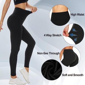 we fleece 7 Pack Leggings for Women Non See Through-Workout High Waisted Tummy Control Tights Yoga Pants