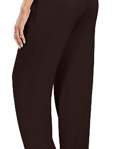 UEU Women's Harem Casual Loose Pants Yoga Sweatpants Flowy High Waisted Lounge Comfy Pajama Joggers with Pockets DarkCoffee L