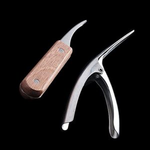 leadigol shrimp deveiner tool and shrimp peeler set,seafood lobster shell opener manual stainless steel cooking shrimp thread knife