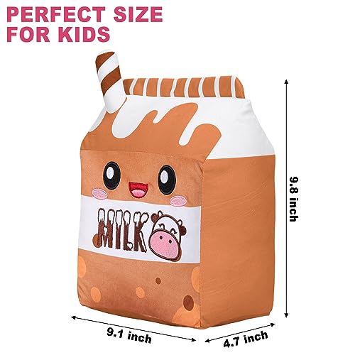 Ditucu Cute Chocolate Milk Plush Pillow Stuffed Animal Toys Kawaii Plushie Cartoon Soft Doll Home Hugging Gifts for Kids Brown 9.8 inch