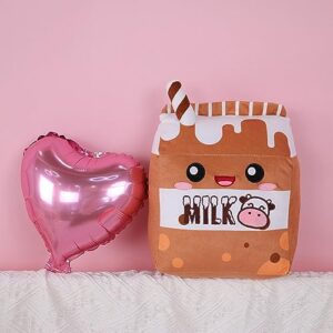 Ditucu Cute Chocolate Milk Plush Pillow Stuffed Animal Toys Kawaii Plushie Cartoon Soft Doll Home Hugging Gifts for Kids Brown 9.8 inch