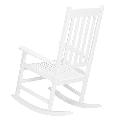 Outdoor & Indoor Rocking Chair Set of 2, All-Weather Porch Rocker with 400 lbs Weight Capacity, Front Porch Rocking Chairs, for Backyard, Lawn, Fire Pit, Patio and Garden, White