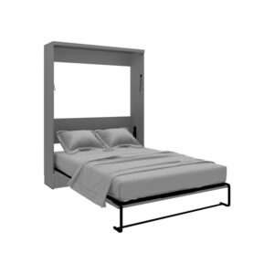 RoomAndLoft Brentwood Queen Contemporary Solid Wood Murphy Wall Bed in Gray