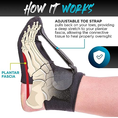 Plantar Fasciitis Night Splint Sock - Adjustable Soft Plantar Fasciitis Stretcher Brace - Achilles Tendonitis Night Splint - Plantar Fasciitis Brace for Arthritis, Ankle, and Heel Pain