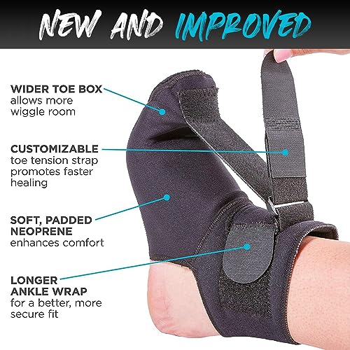 Plantar Fasciitis Night Splint Sock - Adjustable Soft Plantar Fasciitis Stretcher Brace - Achilles Tendonitis Night Splint - Plantar Fasciitis Brace for Arthritis, Ankle, and Heel Pain