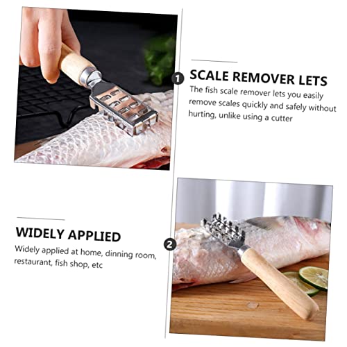 BESTonZON 4 Pcs Japanese Fish Scale Planer Fish Scraper Fish Skin Cleaner Fish Scaler Brush Hand Squeegee Cleaning Tool Vegetable Cleaner Kitchen Tool Seafood Scale Remover Scale Scraper Set