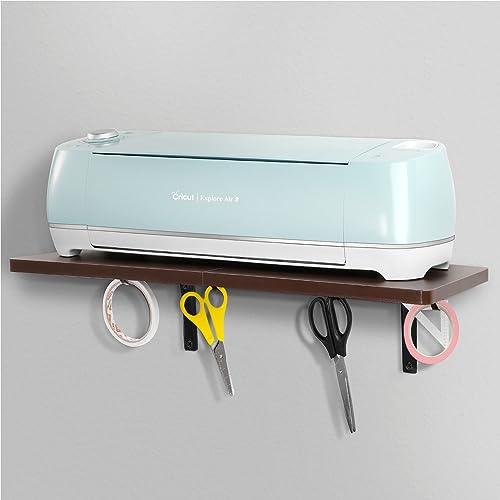 Ackitry Wall Shelf Compatible with Cricut Machines, Cutting Machine Floating Shelf Stand Legs, Accessories Storage Organizer for Cricut Maker 3/Maker/Explore 3/Air 2/Air/One/Joy for Craft Room, Home