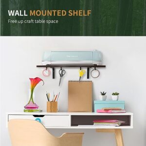 Ackitry Wall Shelf Compatible with Cricut Machines, Cutting Machine Floating Shelf Stand Legs, Accessories Storage Organizer for Cricut Maker 3/Maker/Explore 3/Air 2/Air/One/Joy for Craft Room, Home