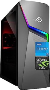 asus rog strix gaming desktop 2023 newest, intel core i5-11400f up to 4.4ghz, nvidia geforce rtx 3050 graphics, 64gb ram, 2tb ssd, wi-fi 6, windows 11 home, gray