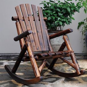 MACGRIP Rocking Chair,Full Solid Wood Frame Patio Rocking Chairs,Sled Style Base Glider Rocker,Suitable for Patio, Garden, Backyard, Porch, Outdoor