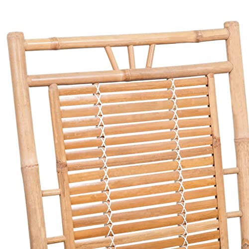 Outdoor Porch Rocker Chair for Adult, All Weather- Resistant Patio Rocking Chair for Garden Lawn Rocking Chair Bamboo