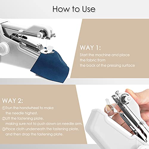 Handheld Sewing Machine, Hand Cordless Sewing Tool Mini Portable Sewing Machine, Essentials for Home Quick Repairing and Stitch Handicrafts