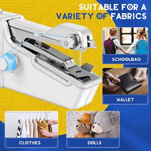 Handheld Sewing Machine Practical Sewing Tool,Mini Handheld Sewing Machine for Quick Stitching,Portable Sewing Machine Suitable for Home,Travel and DIY,Electric Handheld Sewing Machine for Beginners,White