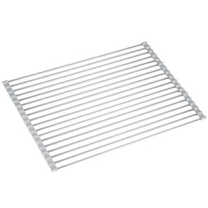 mafegu above sink dish drying rack drainer,roll dish rack,kitchen sink countertop multi-use collapsible stainless steel dish rack (20.5x13.7 in, 1)