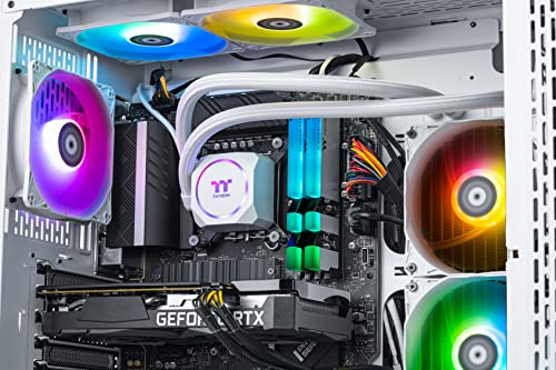 Thermaltake LCGS Glacier 460 AIO Liquid Cooled CPU Gaming Desktop (AMD Ryzen™ 5 5600X 6-core, ToughRam DDR4 3600Mhz 16GB RGB Memory, NVIDIA® GeForce RTX™ 4060, 1TB NVMe M.2, WiFi) S3GL-B550-460-LCS