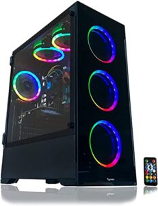 alarco gaming pc desktop computer intel 3.70ghz,16gb ram,512 gb ssd,windows 11 pro,wifi ready,video card rx 580 8gb, 6 rgb fans with remote