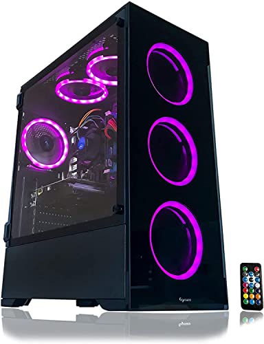 Alarco Gaming PC Desktop Computer Intel 3.70GHz,16GB Ram,512 GB SSD,Windows 11 pro,WiFi Ready,Video Card RX 580 8GB, 6 RGB Fans with Remote