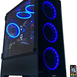 Alarco Gaming PC Desktop Computer Intel 3.70GHz,16GB Ram,512 GB SSD,Windows 11 pro,WiFi Ready,Video Card RX 580 8GB, 6 RGB Fans with Remote