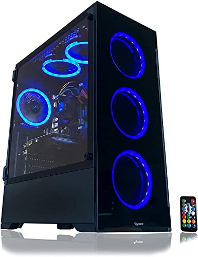 Alarco Gaming PC Desktop Computer Intel 3.70GHz,16GB Ram,512 GB SSD,Windows 11 pro,WiFi Ready,Video Card RX 580 8GB, 6 RGB Fans with Remote