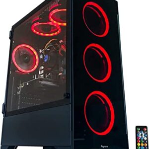 Alarco Gaming PC Desktop Computer Intel 3.70GHz,16GB Ram,512 GB SSD,Windows 11 pro,WiFi Ready,Video Card RX 580 8GB, 6 RGB Fans with Remote