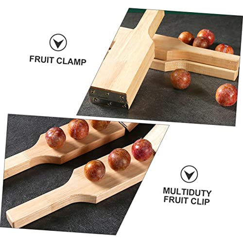 Uonlytech 1pc Plum Press Crab Tools Macadamia Nuts Fruit Press Machine Multitools Seafood Chestnut Cutter Fruit Clamp Wooden Fruit Clamp Fruit Clip Crusher Wood, Stainless Steel Household