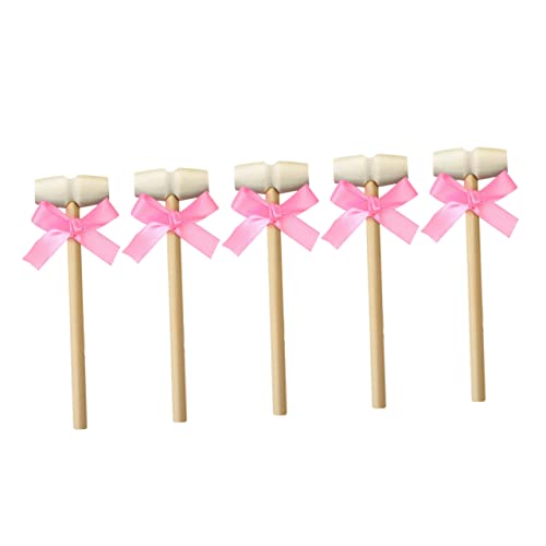 Mini Wooden Hammers 5pcs Wooden Hammer Ornaments Hammer Mini for Cracking Seafood Tool Wood Mallets for Chocolate Wooden Crab Mallets Pink Mini Mallets Wood Cake Mallets