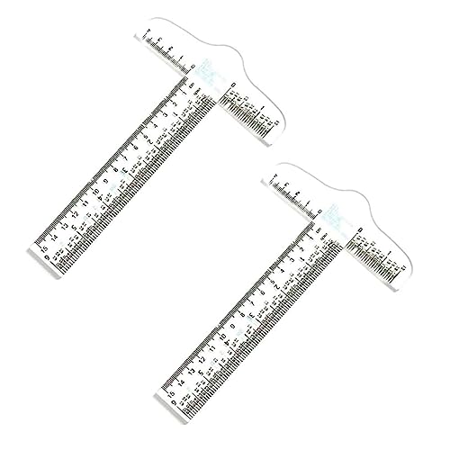 2pcs T Square Ruler 6 Inches Clear Acrylic T-Square Ruler, Drafting Tools, Drafting T Square, T Ruler Transparent for Crafting and Drafting