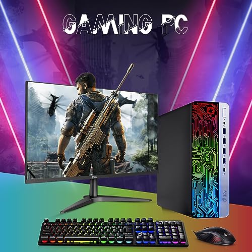 BTO RGB Gaming Desktop PC Bundle - Intel Core i7-6th Gen. 16GB DDR4 Ram, 512GB SSD, NVIDIA GT 1030, New 22 Inch Monitor, RGB Set, Windows 10 (Renewed)