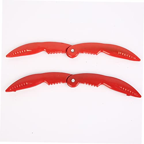 BESTonZON 6 Pcs Crab Clamp Lobster Clip Metal Spoon Stainless Steel Serving Spoons Debarking Tool Crab Tools Metal Nuts Opener Plier Stainless Steel Crab Tool Aluminum Alloy Red Crab Claws