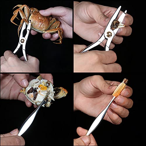 Prawn Peeler Portable Seafood Tool Stainless Steel Crab Shrimp Gadgets Lobster Clamp Pliers Set Kitchen Accessories Seafood Tool Kit