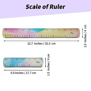 4 PCS Flexible Ruler, Bendable Ruler Soft Rulers for Kids, Colorful Bendy Plastic Rulers with Inches and Centimeters Soft Ruler for Drawing Measuring Tools for School Classroom Office Kids & Adults