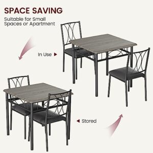 Amyove Dining Set for 2 Square Kitchen Table and Chairs, Rustic Grey