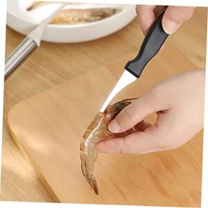 BESTonZON 4pcs Shrimp Thread Cutter Stainless Steel Scissors Household Cleaner Crab Tools Seafood Tools Shrimp Cleaning Tool Lobster Fork Picks Shrimp Line Cleaning Cutter Shrimp Line Peeler