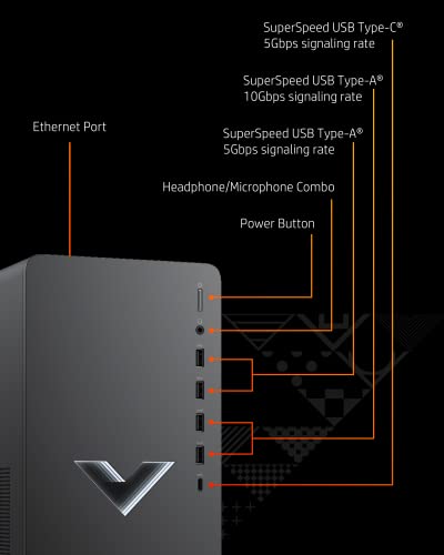 HP Victus 15L Gaming Desktop Bundle PC, AMD RX6400 Graphics, AMD Ryzen 5 5600G,32GB SDRAM, 1TB SSD, Windows 11 Home OS, RGB Lighting, Wi-Fi & Bluetooth (TG02-0013w,2023)