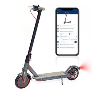 electric scooter, 350w app enabled commuting e-scooter up to 19 mph & 20 miles, max load 220 lbs, folding adults sport scooter with dual braking system for adult, teen & kids