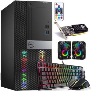 dell rgb gaming tower computer - intel core i7 6th gen, nvidia gtx 1050 ti 4gb gddr5, 32gb ddr4 ram, itb ssd, prebuilt gaming desktop pc with built-in wifi & rgb set, windows 10 pro (renewed)