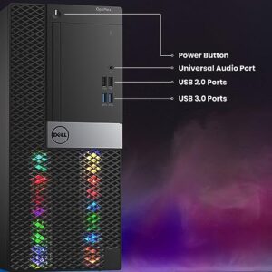 Dell RGB Gaming Tower Computer - Intel Core i7 6th Gen, NVIDIA GTX 1050 Ti 4GB GDDR5, 16GB DDR4 Ram, 128GB SSD + 2TB HDD, Prebuilt Gaming Desktop PC with Built-in WiFi, Win 10 Pro (Renewed)