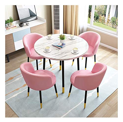 IWQHQXR Office Conference Table, Home Table and Chair Set Modern Simple Leisure Wooden Round Table Living Room Study Bedroom Balcony Kitchen Dining Table (Color : Light Gray) (Color : Powder)