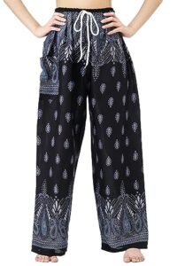 b bangkok pants harem pants women hippie clothes boho print drawstring (as1, alpha, one_size, regular, regular, bohemian black, relaxed)