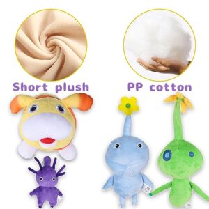 Pikmin Plush,10 inch Pikmin Plushie Toys Stuffed Animal Plushie Doll Toys Soft Stuffed Figure Doll Collectible Gifts for Kids Fans Aldults Birthday (4pcs)