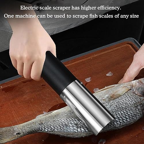 RJSQAQE Electric Fish Scaler,125W Powerful Cordless Fish Scaler Scale Scraper Remover Cleaner Skinner Kit,Built-in 3000mAh Battery USB Rechargeable Fish Cleaning Tools