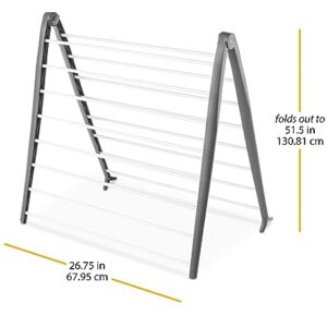 SECTTI Space-Saving Folding Drying Rack - Extend Your Clothes’ Lifespan with 20 LB Capacity: Cost-Efficient Alternative to Machine Drying - Measures 3.0 L x 26.75 W x 53.125 H Inches