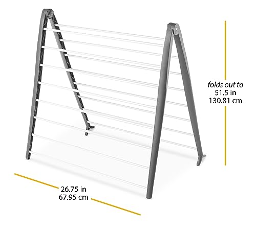 SECTTI Space-Saving Folding Drying Rack - Extend Your Clothes’ Lifespan with 20 LB Capacity: Cost-Efficient Alternative to Machine Drying - Measures 3.0 L x 26.75 W x 53.125 H Inches