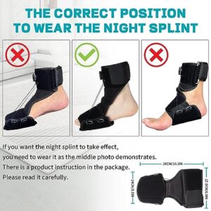 Plantar Fasciitis Relief Night Splint - Upgrade Achilles Tendonitis Brace with Rotating Knob Iron Wire Elastic Dorsal Night Splint, for Women & Men Plantar Fasciitis Relief Foot Drop Heel Arch Pain