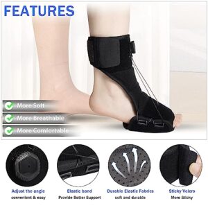 Plantar Fasciitis Relief Night Splint - Upgrade Achilles Tendonitis Brace with Rotating Knob Iron Wire Elastic Dorsal Night Splint, for Women & Men Plantar Fasciitis Relief Foot Drop Heel Arch Pain