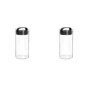 prepara evak fresh saver, medium-tall airless canister with black handle, 2.3 quart, clear (pack of 2)