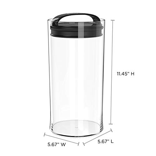 Prepara Evak Fresh Saver, 4 Quart Airless Canister with Black handle, Clear (Pack of 2)