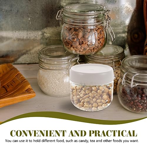 Terrarium 2pcs Small Clear Glass Storage Jars 280ml Lidded Cereal Canisters Airtight Coffee Bean Loose Leaf Tea Containers for Home Kitchen Food Containers