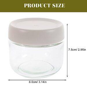 Terrarium 2pcs Small Clear Glass Storage Jars 280ml Lidded Cereal Canisters Airtight Coffee Bean Loose Leaf Tea Containers for Home Kitchen Food Containers